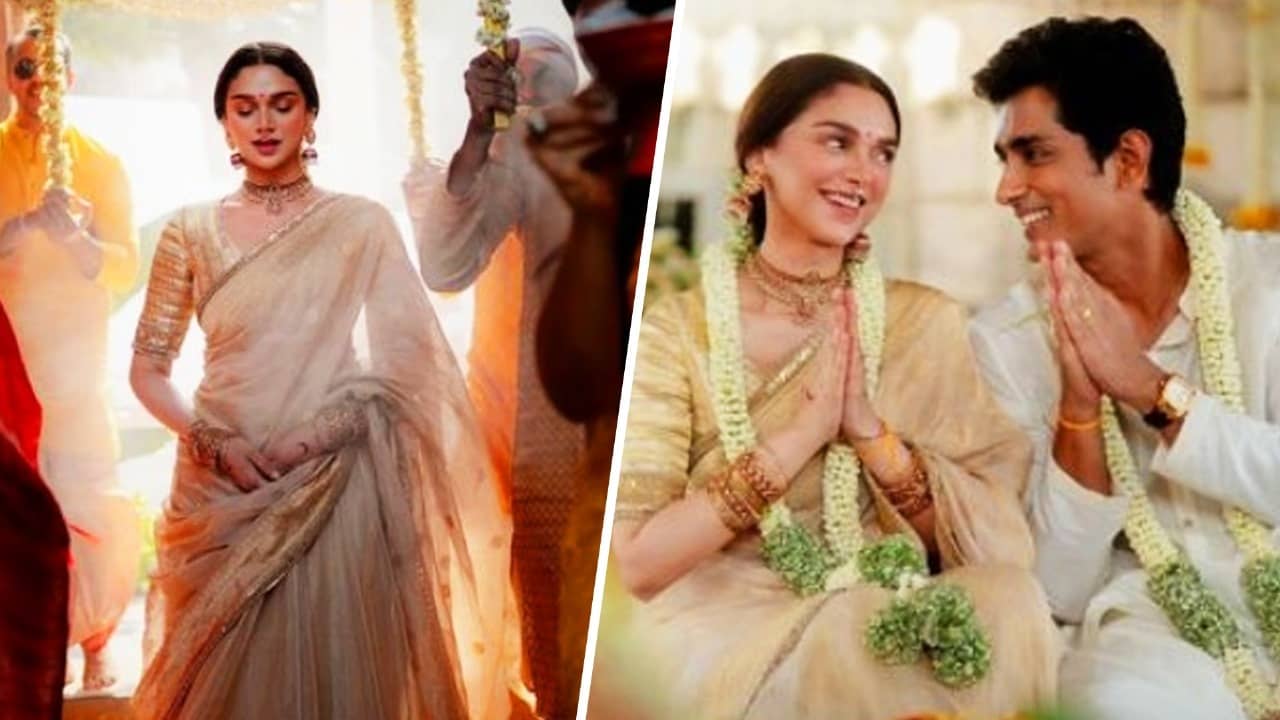 Aditi-Siddharth Wedding: Couple Is A Sight To Behold In Sabyasachi Couture, Unseen Pics Go Viral ...