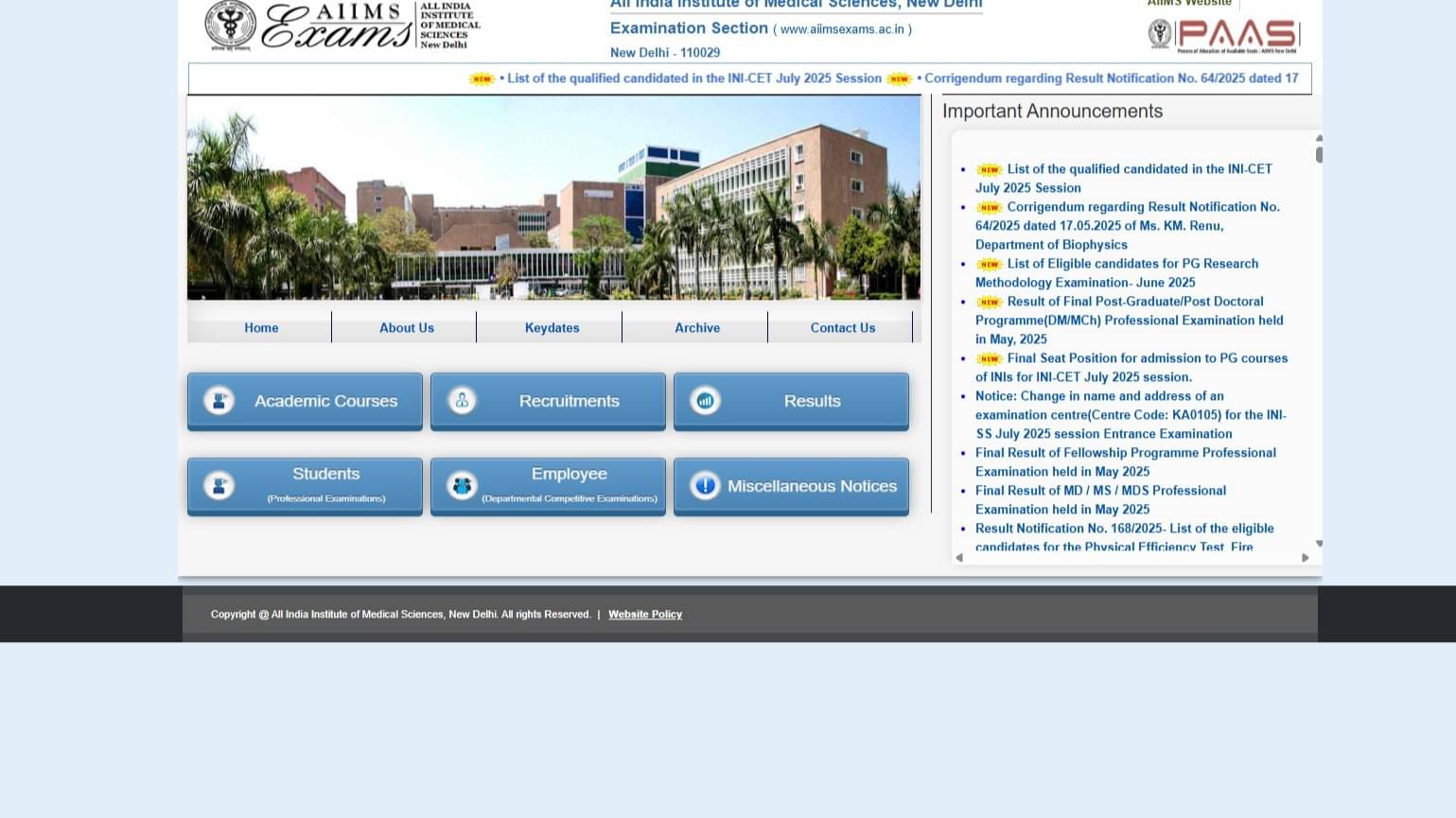 AIIMS INI CET 2025 Result Declared at aiimsexams.org, Here's How to Check | Republic World