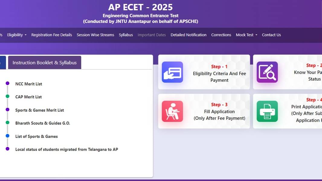 AP ECET 2025 Registration Begins at cets.apsche.ap.gov.in, Direct Link ...