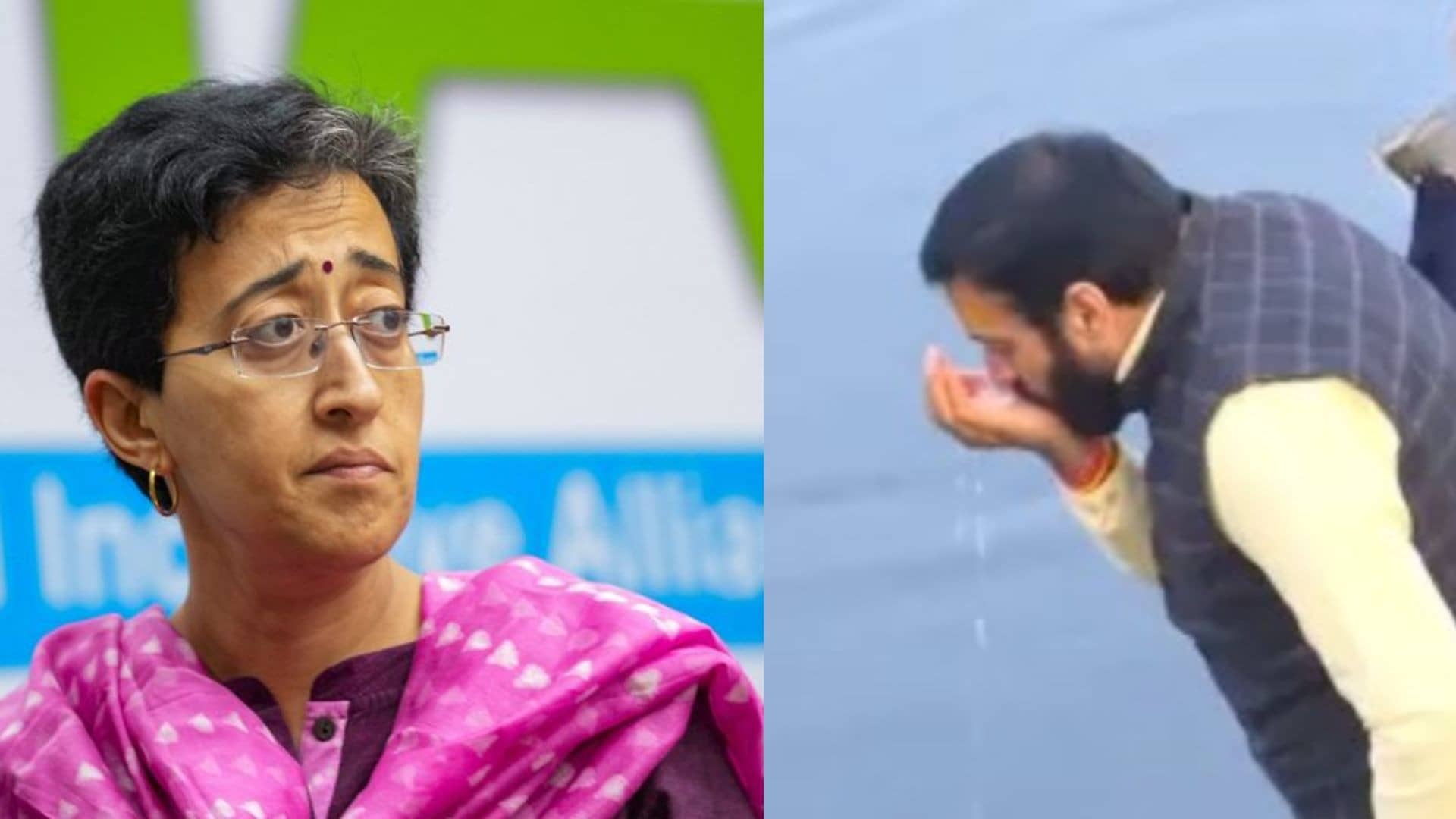 Atishi vs Saini: आतिशी के चैलेंज के बाद CM सैनी ने पीया यमुना का पानी ...