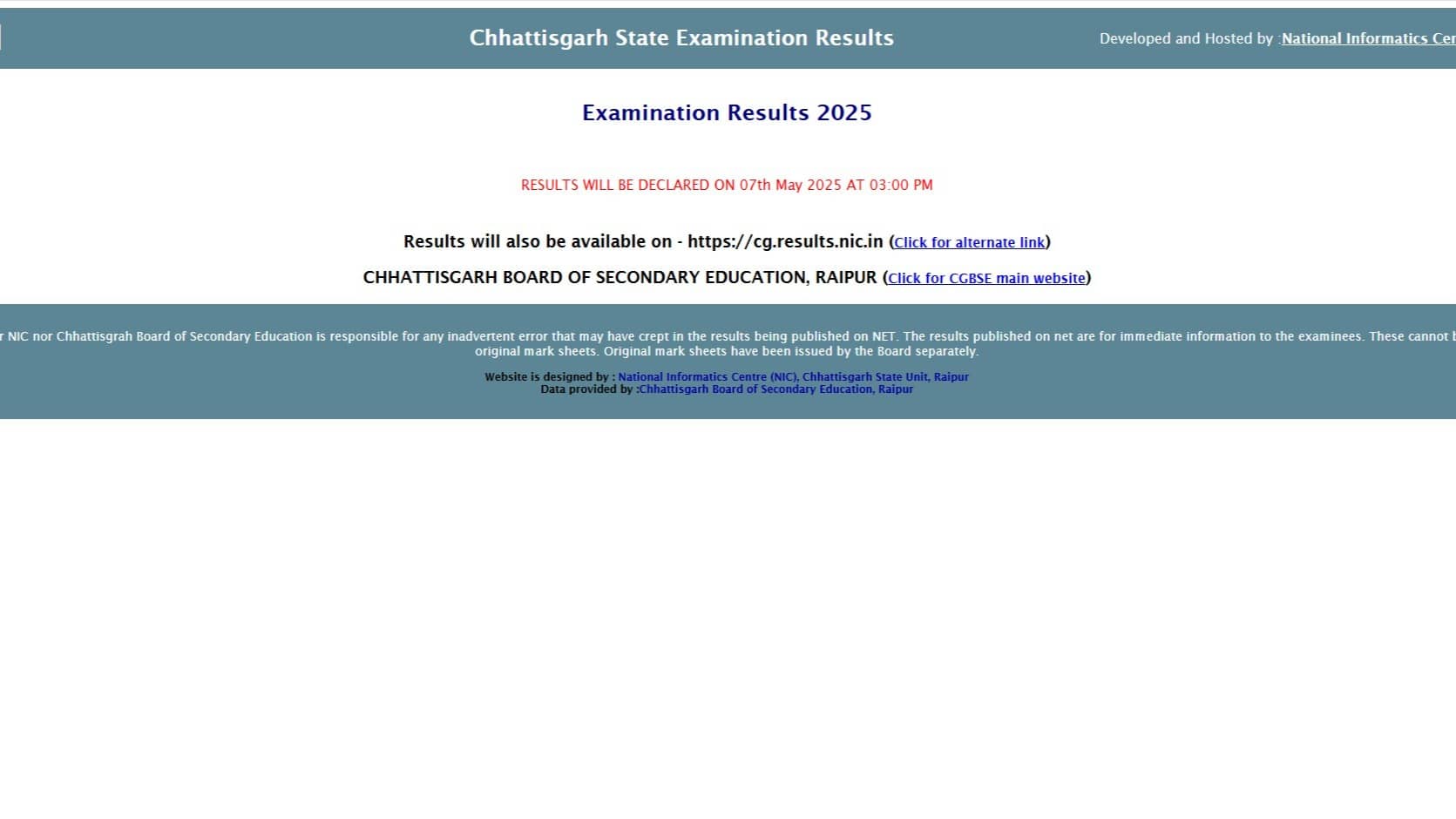 CGBSE CG Board Result 2025: Chhattisgarh 10th, 12th Result OUT on cgbse ...