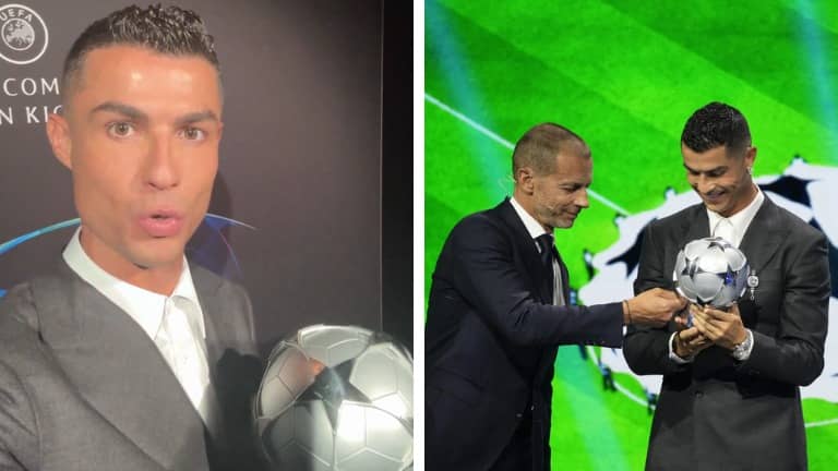Cristiano Ronaldo Hits ‘Siuuuu!’ After Receiving Prestigious UEFA Award ...