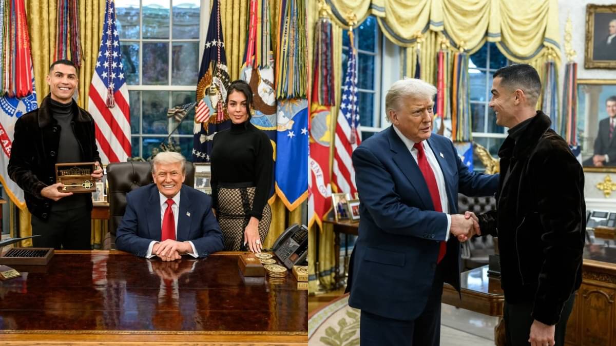 Cristiano Ronaldo Poses With Donald Trump At White House, Gets Golden ...