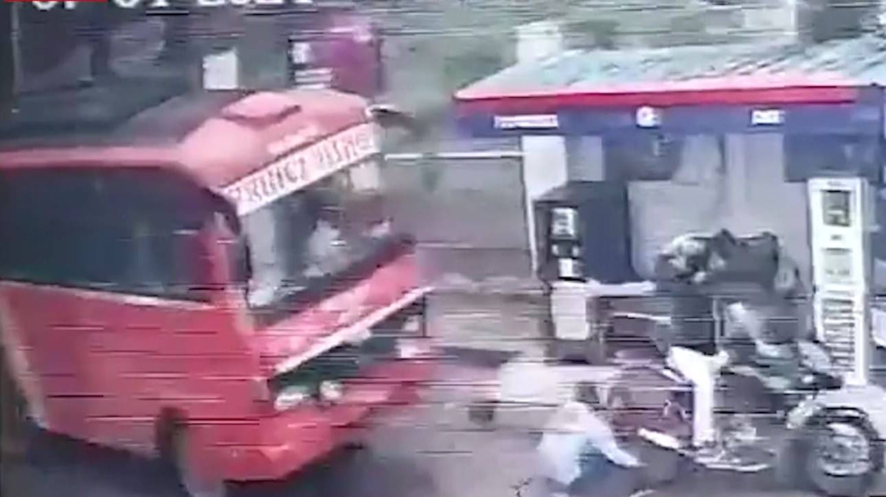 Video: Driverless Bus Runs Over Petrol Pump Employee; Incident Caught ...