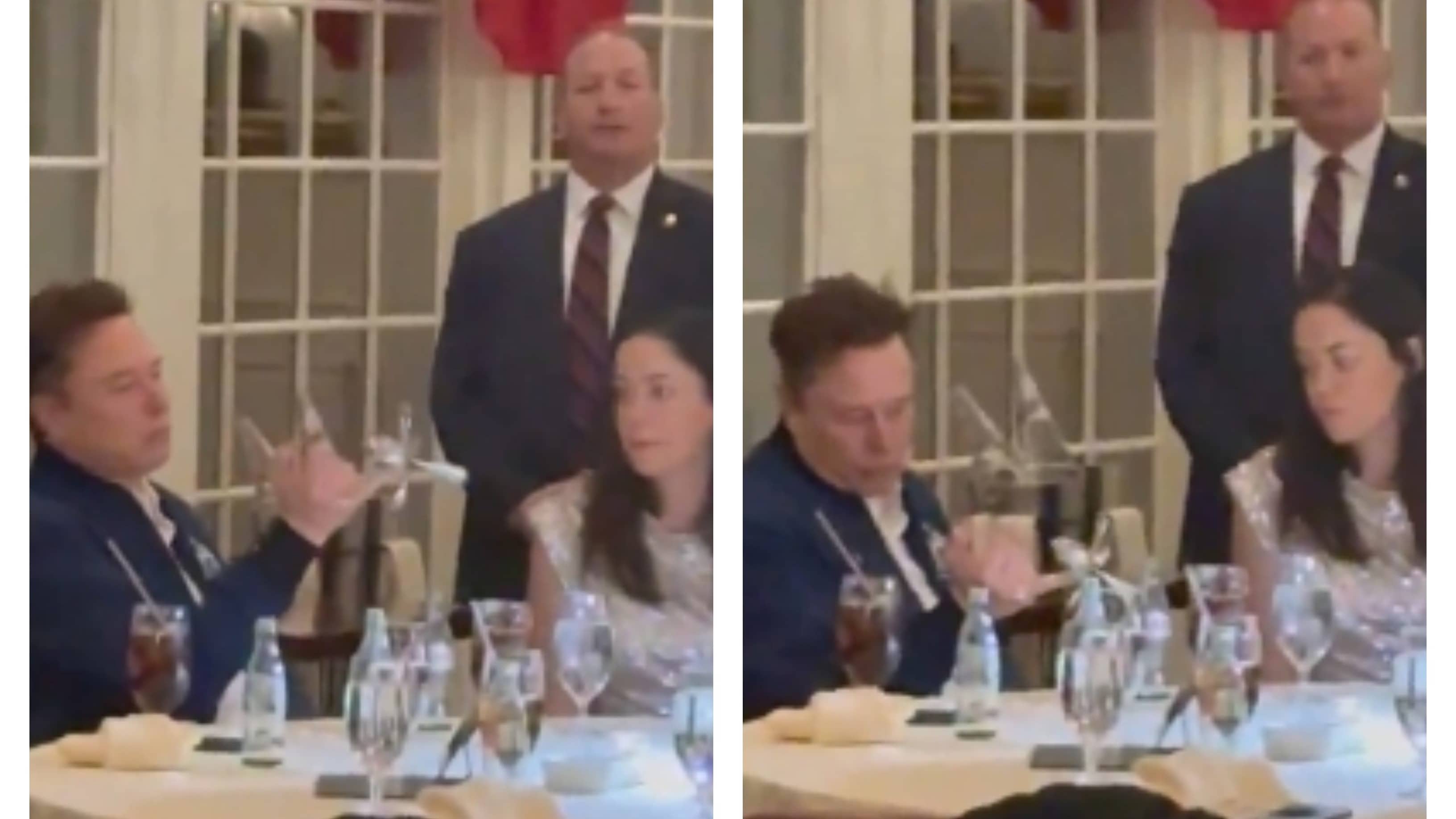 Elon Musk Balances Forks on Finger at Dinner with Trump, Internet ...