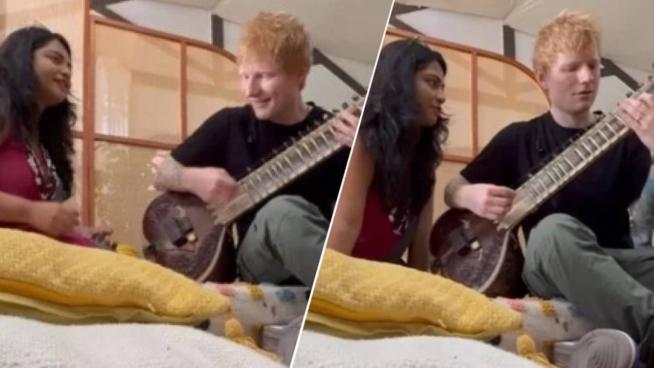 Ed Sheeran Amuses Netizens By Trying Sitar For The First Time, Plays ...