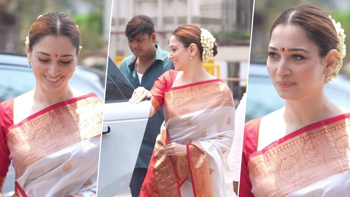 Tamannaah Bhatia's Swoon-Worthy Saree Statement During Babulnath Temple ...
