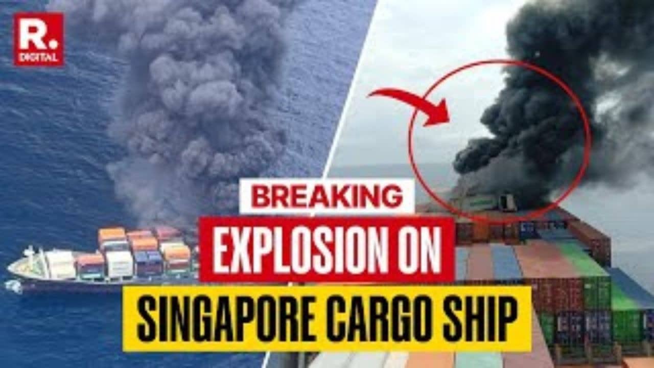 First Footage of Massive Explosion on Singapore Cargo Ship Off Kerala ...