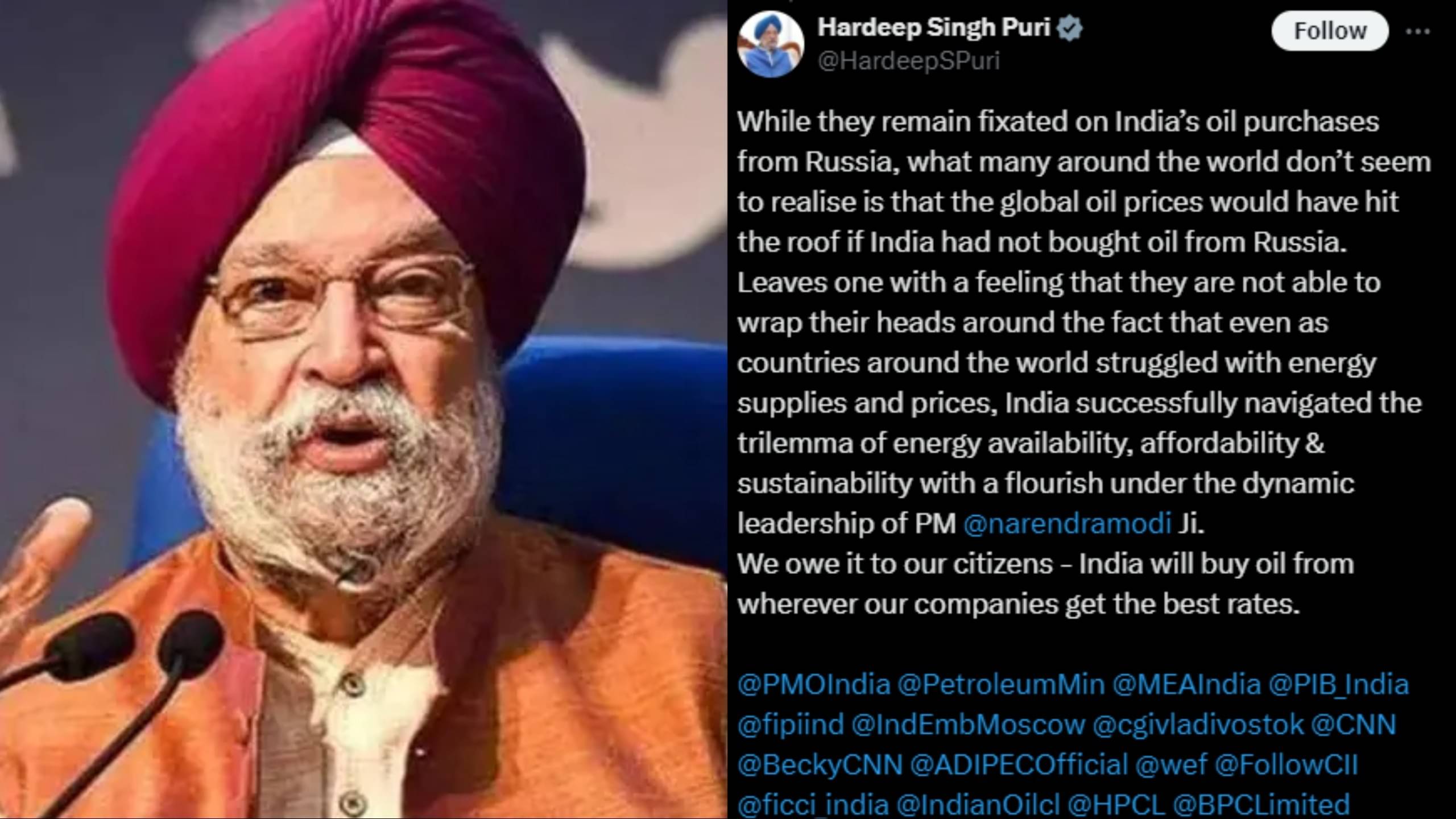 Oil Prices: Union Minister Hardeep Puri Explains Why India Bought Oil ...