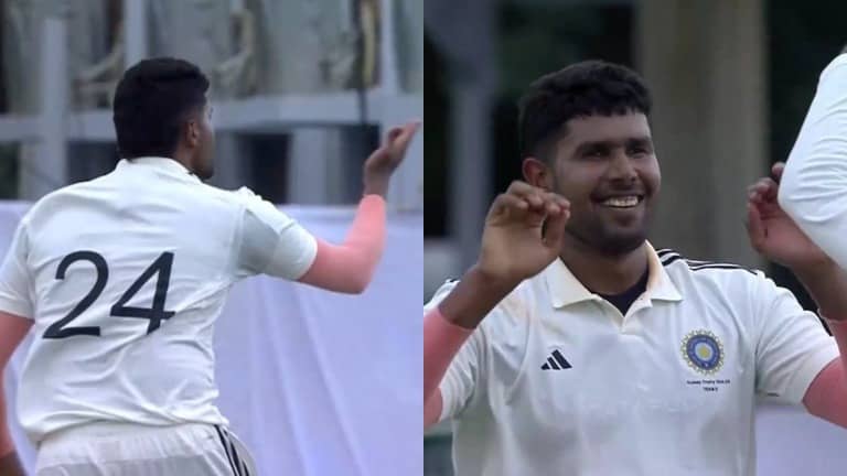 KKR pacer Harshit Rana's flying kiss celebration rocks Duleep Trophy ...