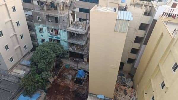 Viral Video: 5-Storey Building in Hyderabad Tilts Dangerously, Sparks ...