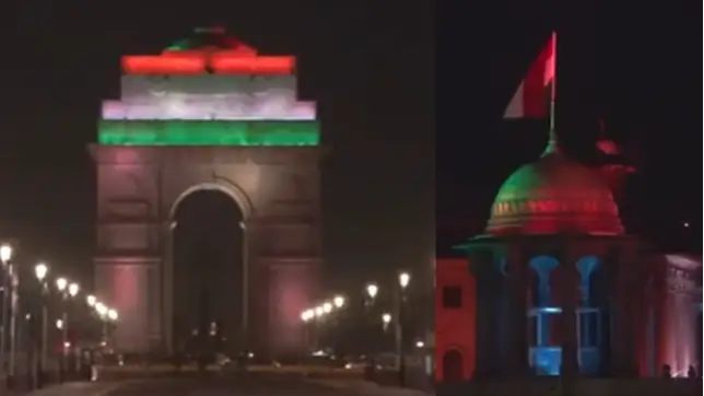 Watch | India Gate, Central Secretariat Illuminate In Tricolour On Eve ...