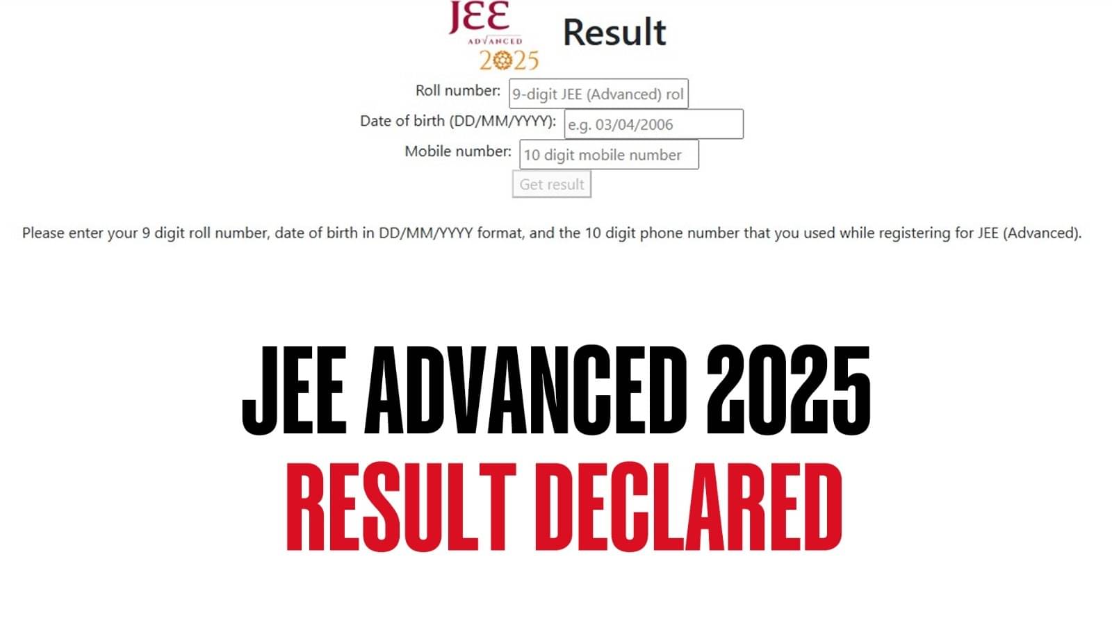 JEE Advanced 2025 Result Declared at jeeadv.ac.in, Check Qualifying ...
