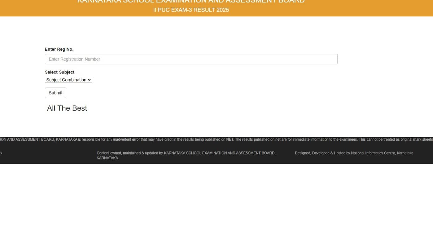 Karnataka 2nd PUC Exam 3 Result 2025 Declared at karresults.nic.in ...