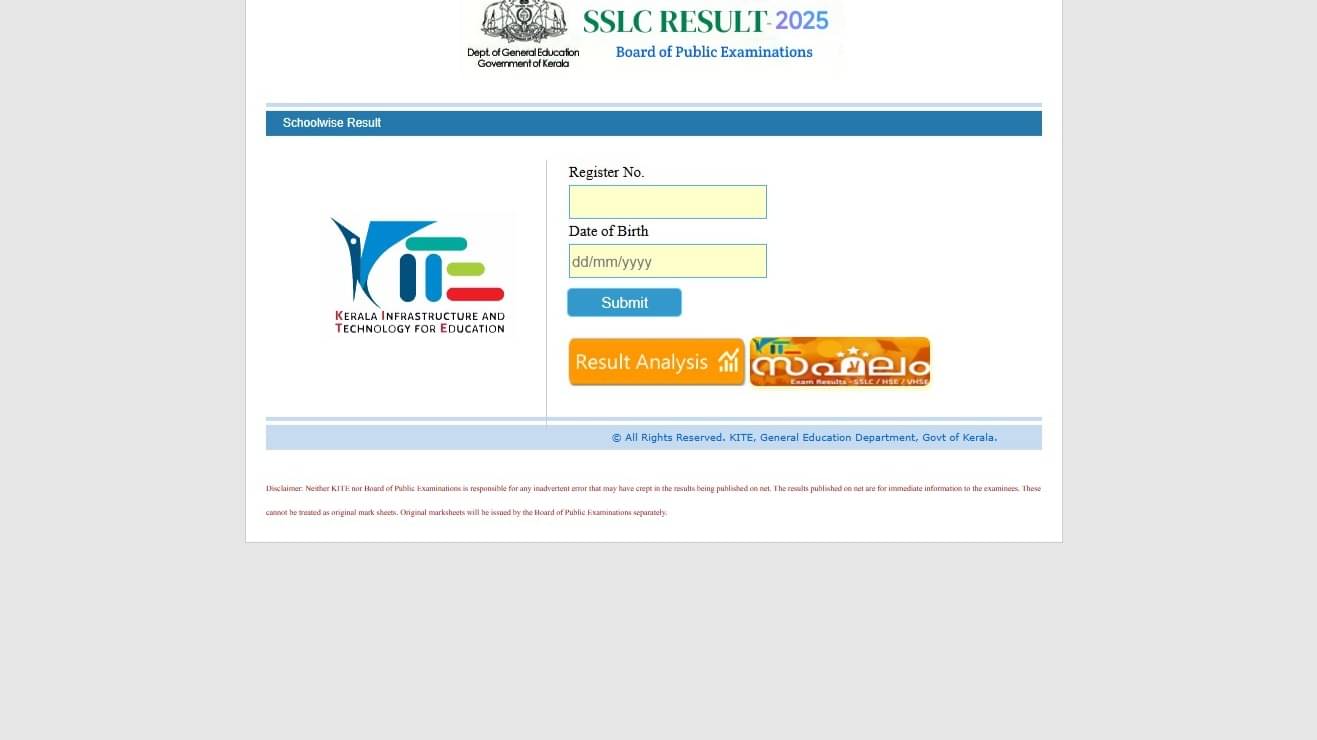 Kerala SSLC 10th Results 2025 Declared at sslcexam.kerala.gov.in, Check , Direct Link Here ...