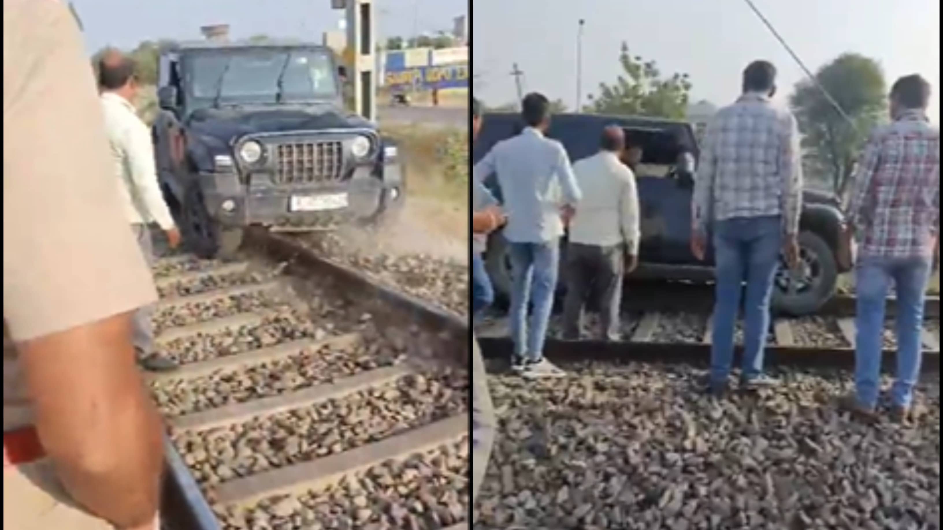 Man Arrested for Driving Thar on Railway Track in Jaipur While Shooting ...