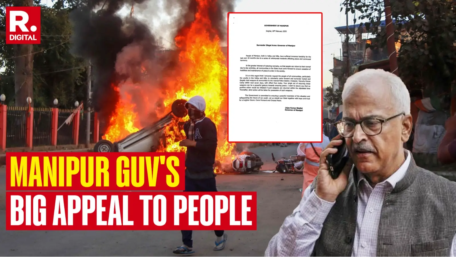 ‘Choose Peace’: Amid President's Rule, Manipur Governor Issues 7-Day ...