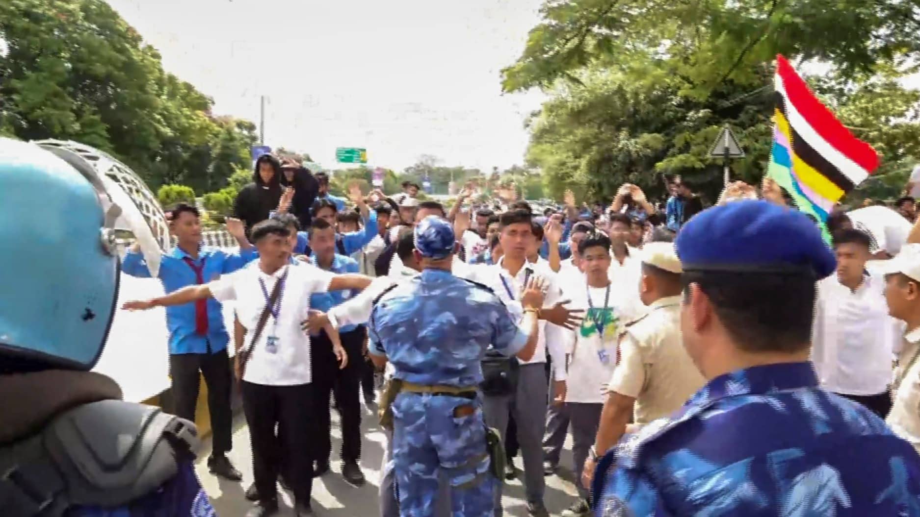 Manipur Unrest: Students March to Raj Bhavan, Demand DGP and Security ...
