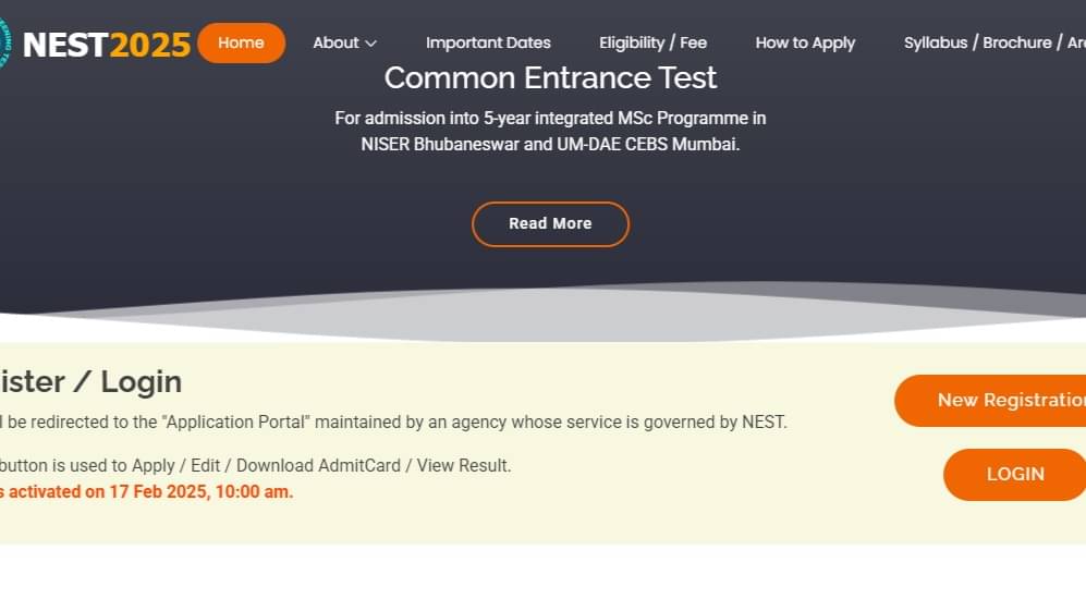 NEST 2025: Registration Begins Today at nestexam.in, Direct Link to Apply | Republic World