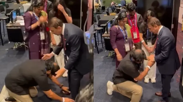 Nitish Reddy's Father Touches Sunil Gavaskar's Feet, All-Rounder's ...