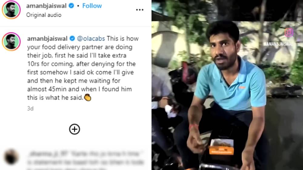 Karte raho jo karna hai: Ola Foods delivery partner caught eating ...
