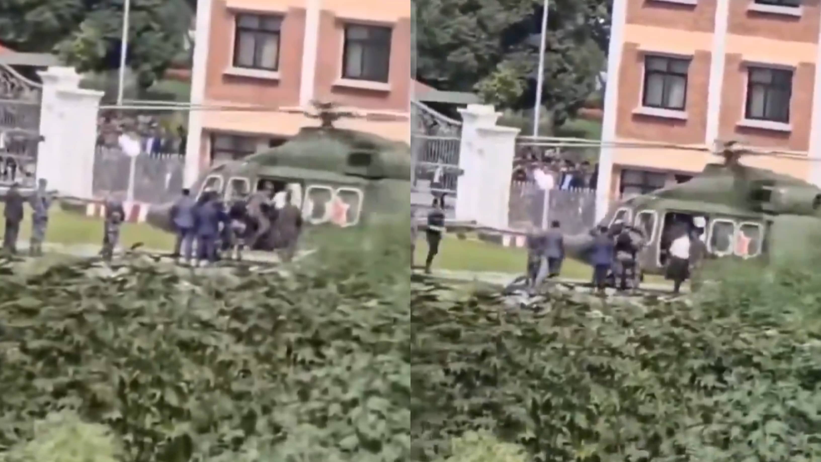 Video Shows Ousted Nepal PM KP Oli Flee Kathmandu In Army Helicopter As ...