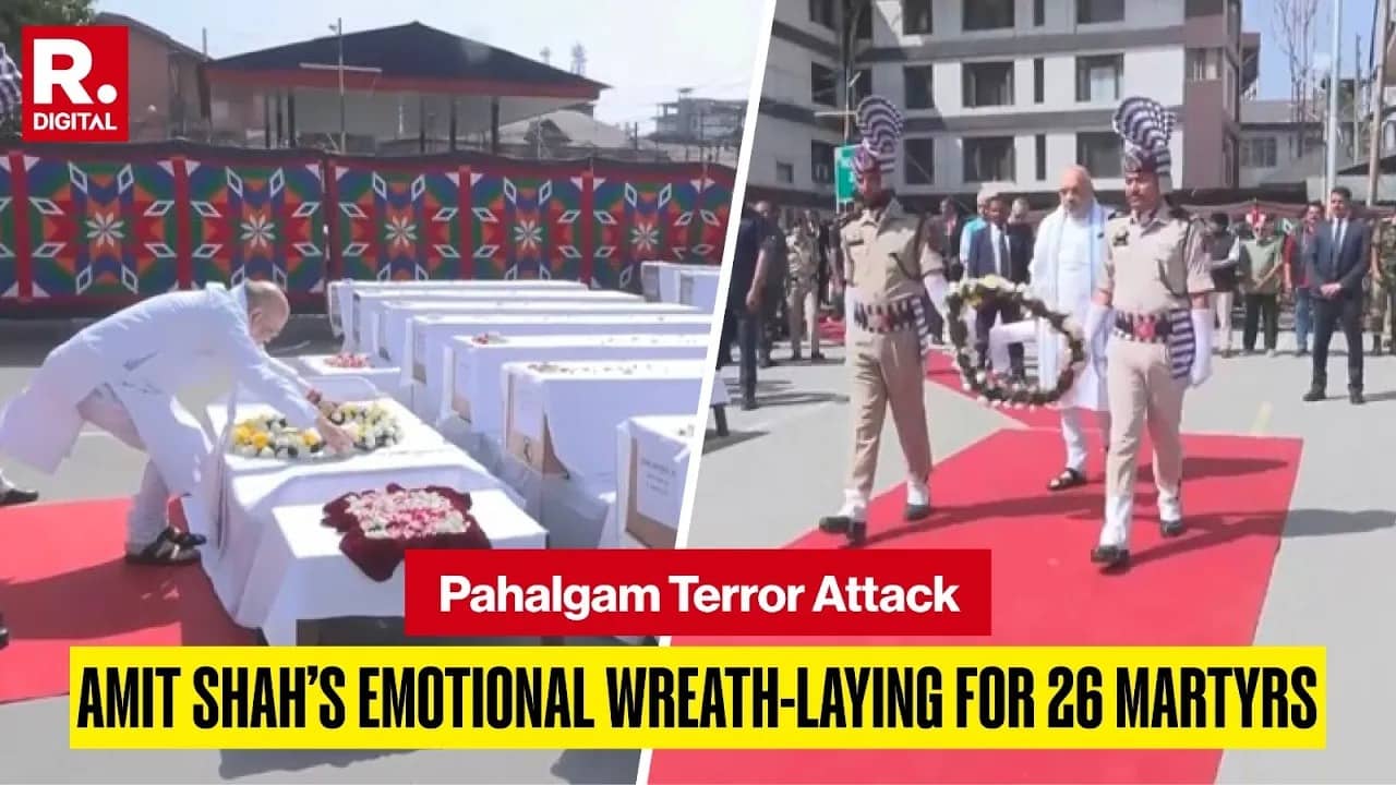Pahalgam Terror Attack: Home Minister Amit Shah Pays Tribute to Victims in Jammu & Kashmir ...