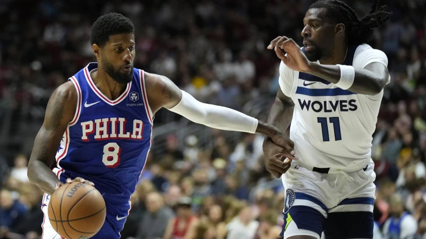 76ers forward Paul George's hyperextended left knee 'checks out OK ...