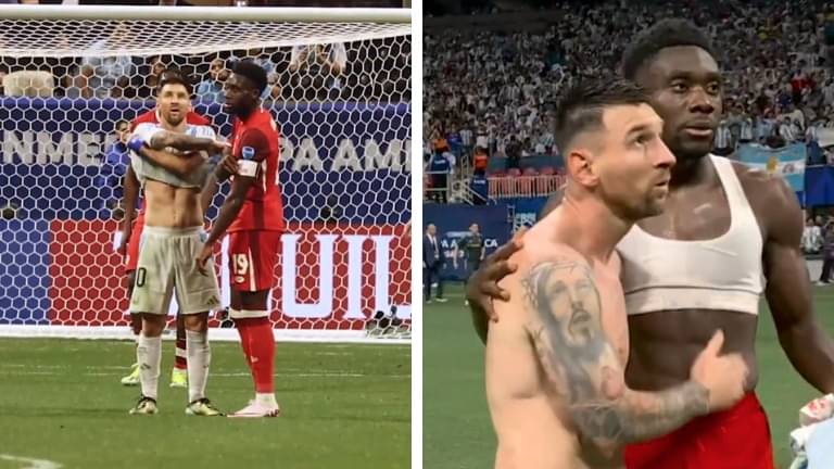 Copa America: Lionel Messi & Alphonso Davies swap shirts after Argentina's 2-0 victory over ...