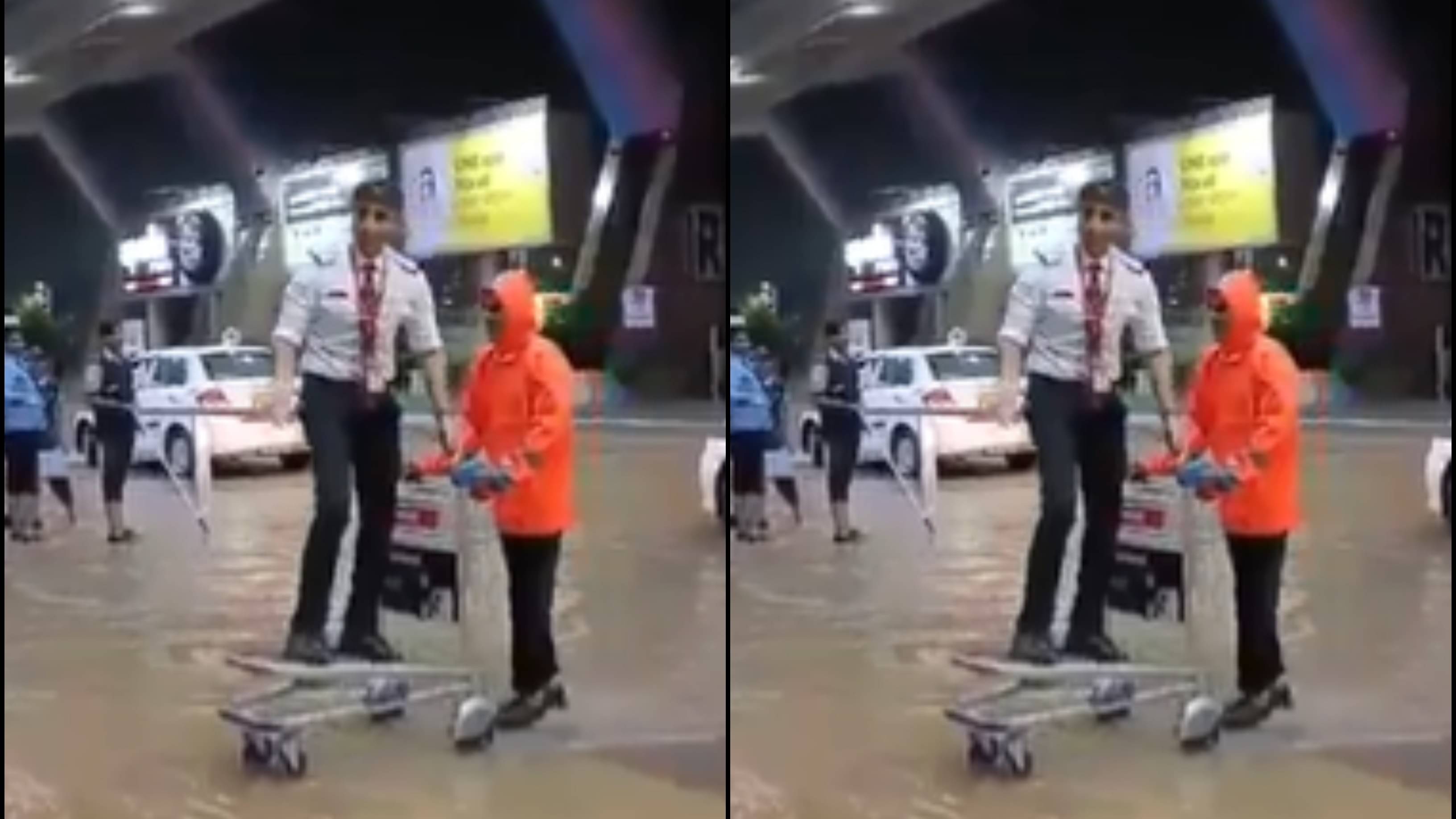 Pilot's Creative Baggage Trolley Ride Through Flooded Jaipur Airport Goes Viral | WATCH ...