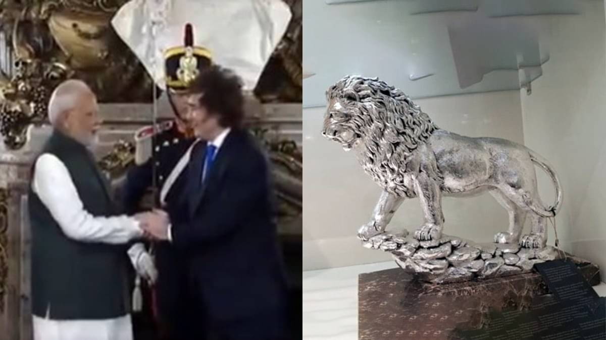 PM Modi Gifts Hand-etched Silver Lion to Argentine President Javier ...