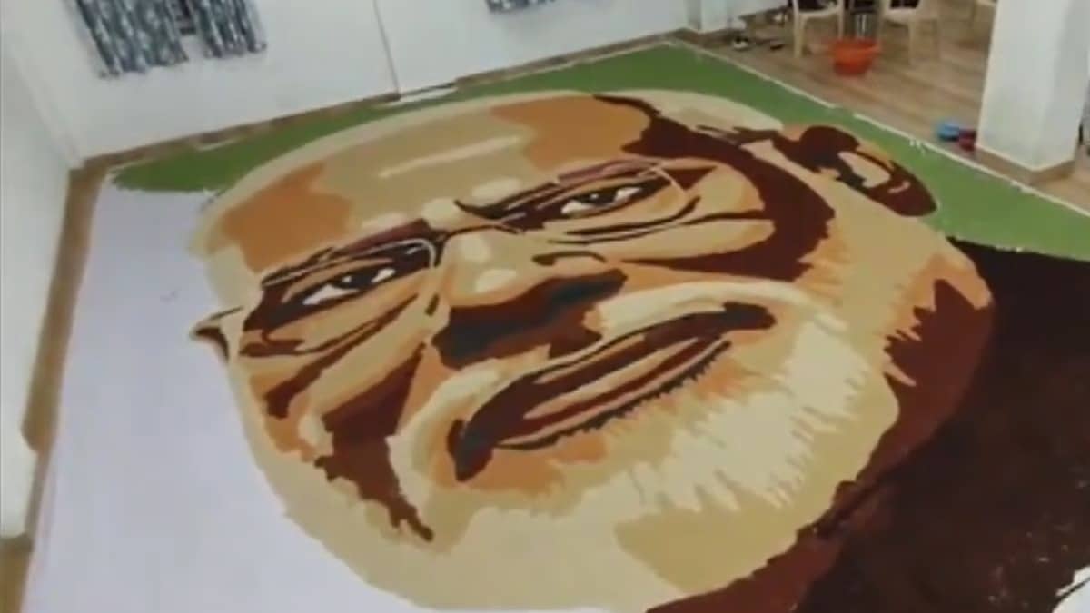 Teen Sets Record by Creating Portrait of PM Modi With 800kg of Millets ...