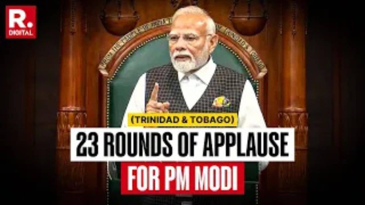 PM Modi Gets 23 Rounds of Applause During Address to Trinidad & Tobago ...