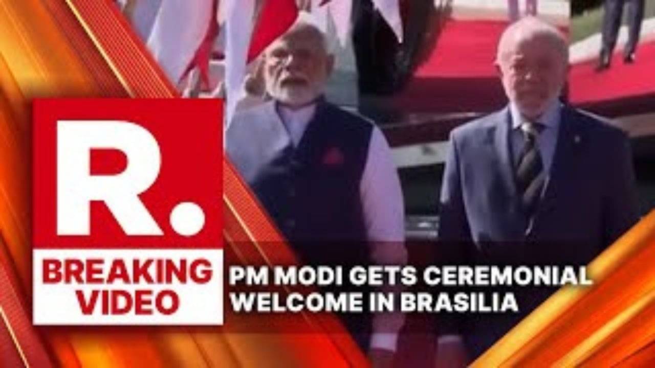 PM Modi Receives Grand Ceremonial Welcome with Full Military Honours in Brasília, Brazil ...