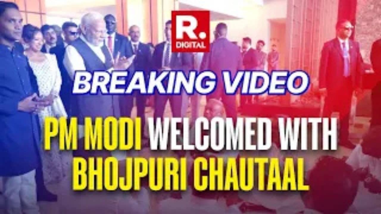 PM Modi Receives Bhojpuri Chautaal Welcome in Port of Spain | Republic ...
