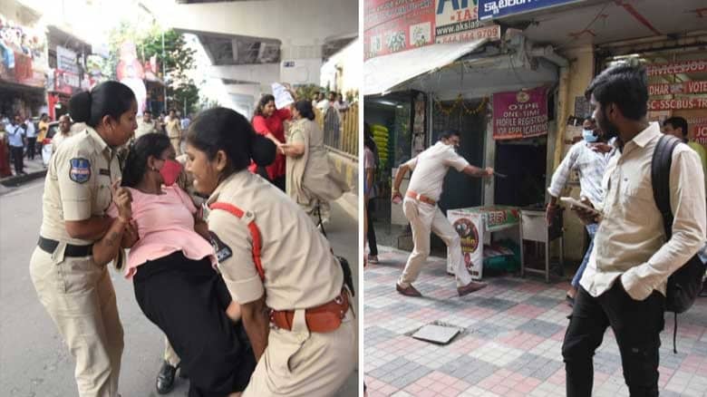 Police Cane Protesting Group 1 Services Aspirants In Hyderabad ...