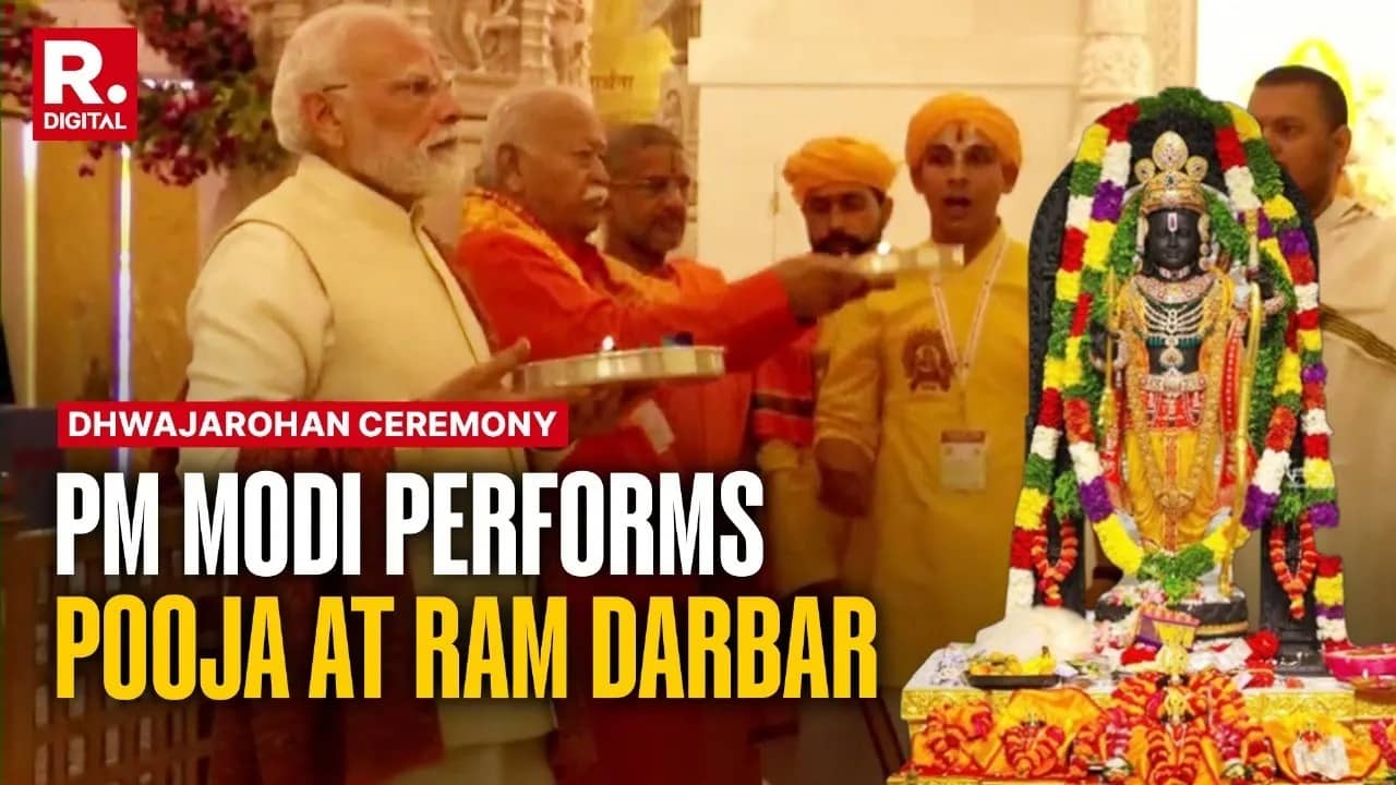 Ram Mandir Dhwajarohan Ceremony: PM Modi & Mohan Bhagwat Perform Pooja ...