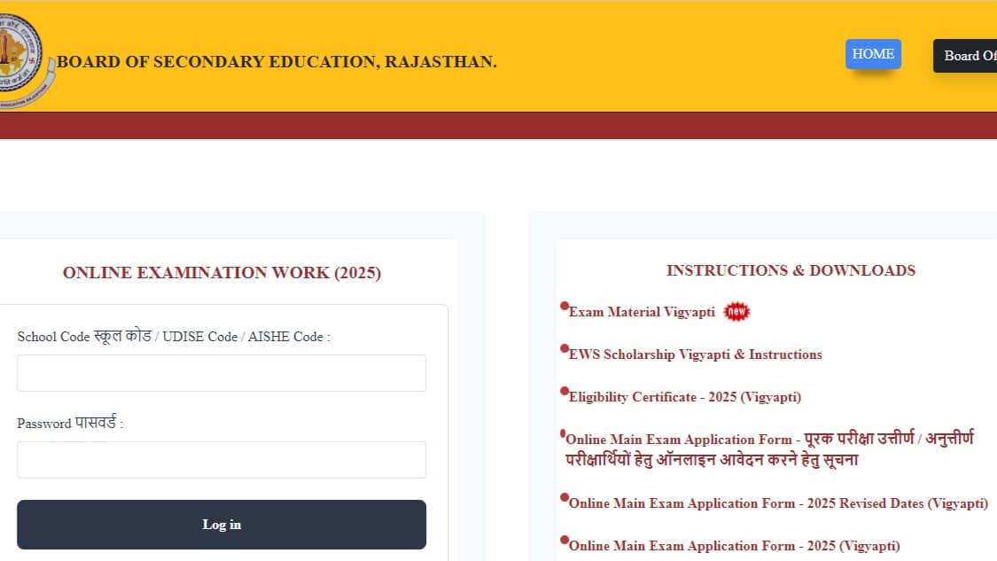 Rajasthan Board Class 10, 12 Admit Card 2025 Out at rajeduboard ...