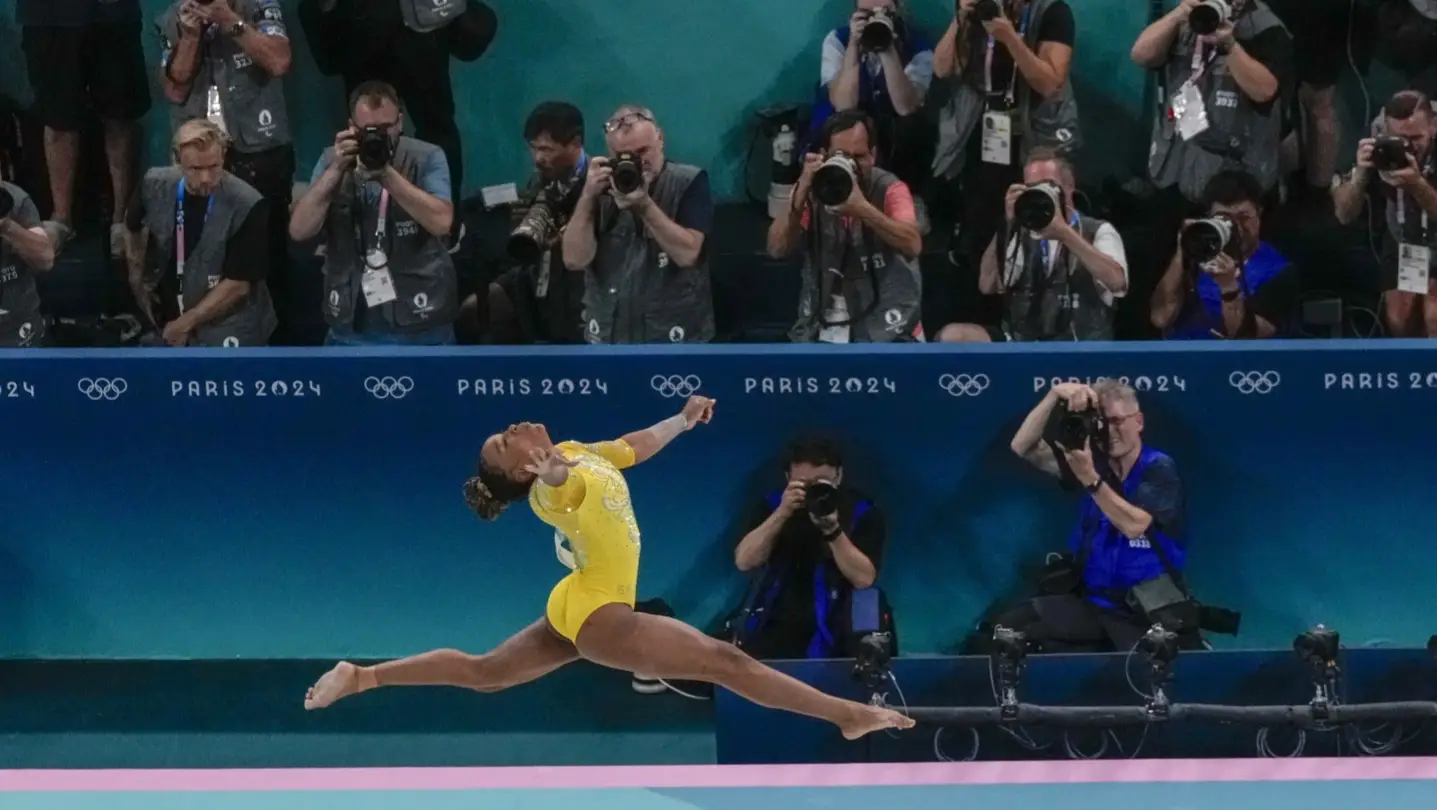 Rebeca Andrade gave Simone Biles a scare, but she'll settle for another ...