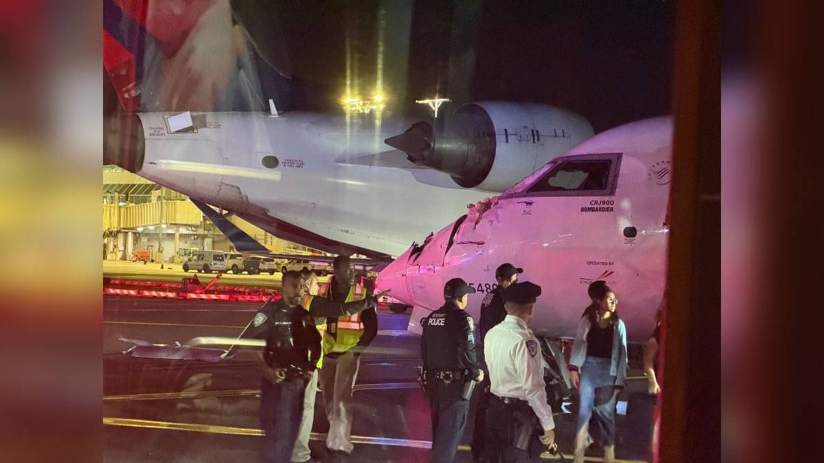 Runway Scare in New York: Two Delta aircrafts Collide at LaGuardia Airport; Terrifying Video ...