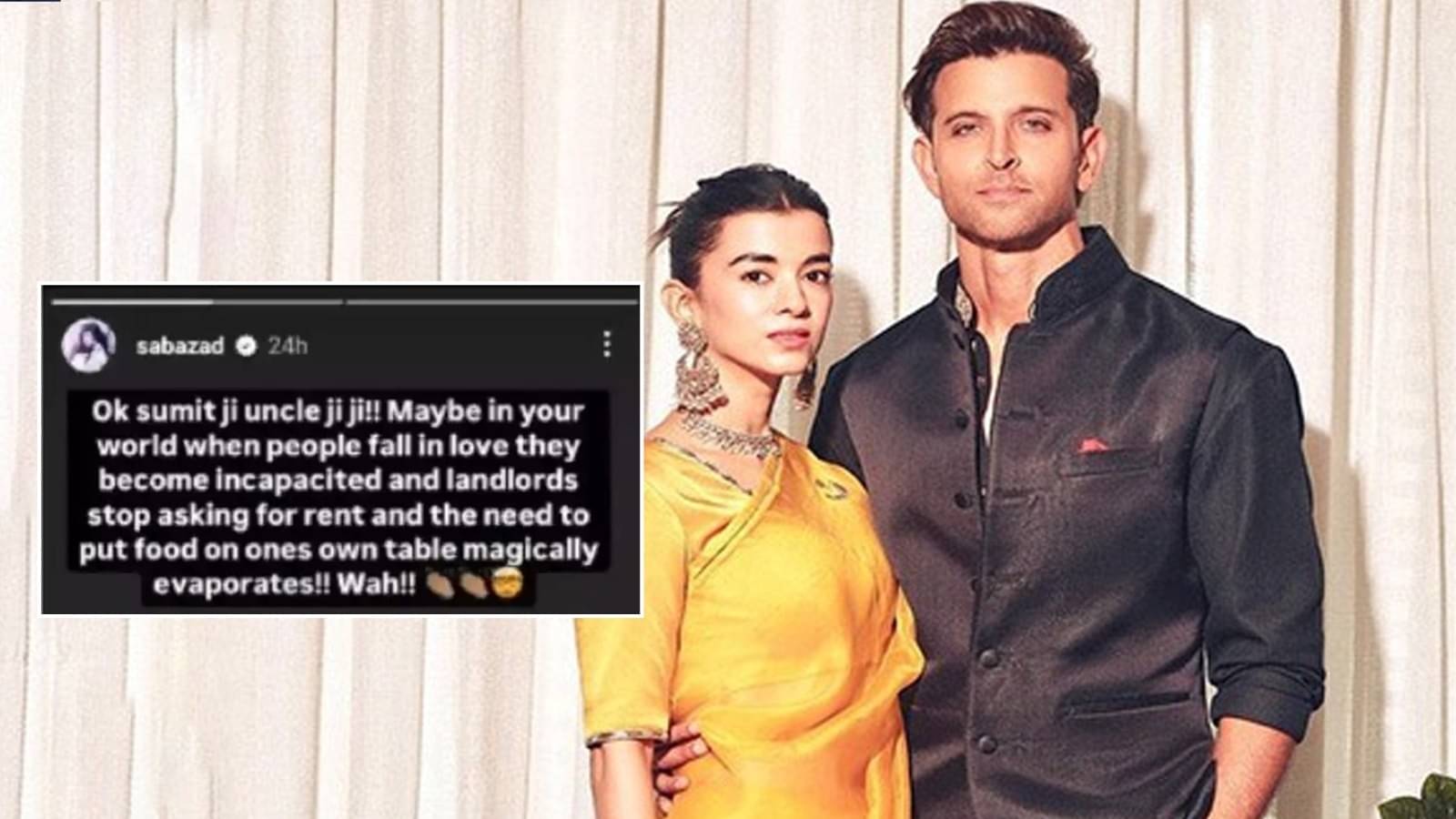 Saba Azad Gives Fiery Reply To 'Uncle Ji' For Making Snide Remark On ...