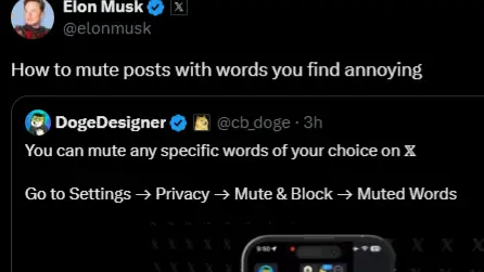Elon Musk Retweets 'How to Mute Annoying Words on X' Sparks Online ...