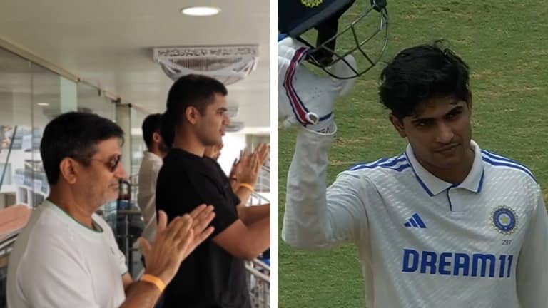 Shubman Gill's Father Cheers Proudly as Son Scores a Stunning Century ...