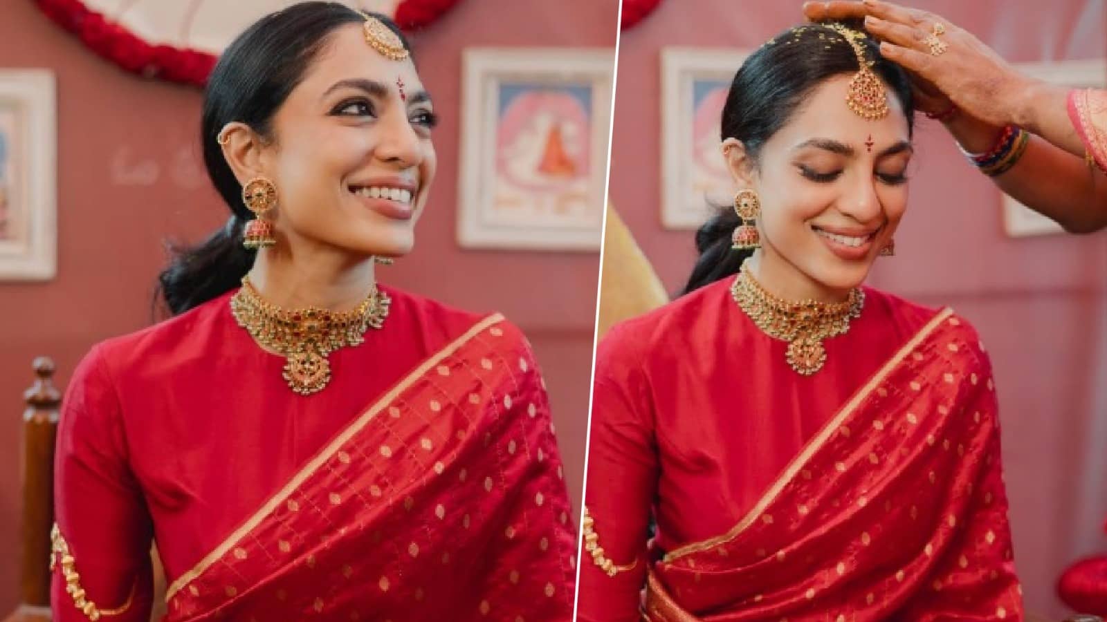 Bride-To-Be Sobhita Dhulipala Dons Red For Pelli Kuthuru Ceremony Ahead ...
