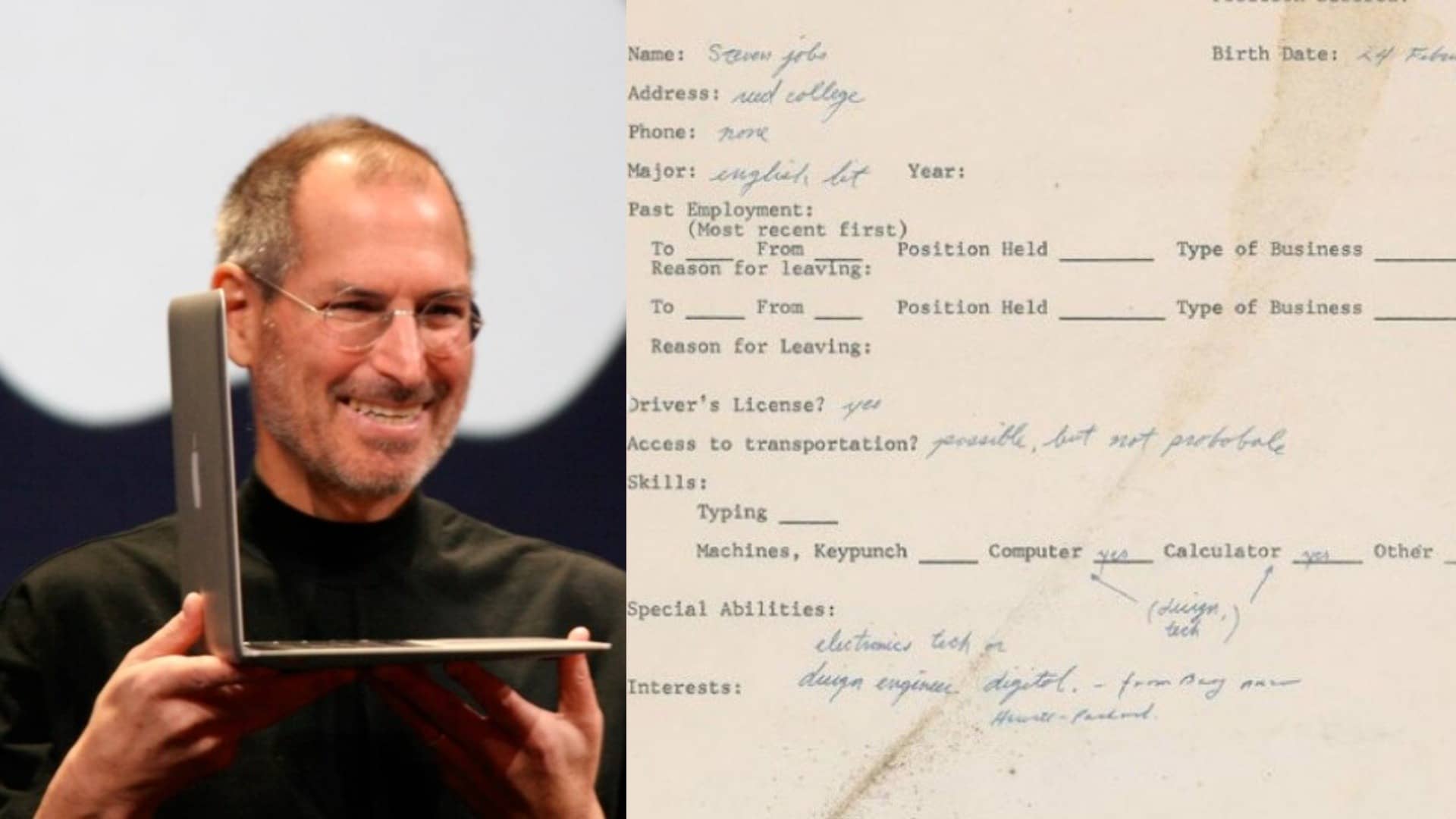 Vintage Resumes of Steve Jobs and Bill Gates at 18 Goes Viral ...