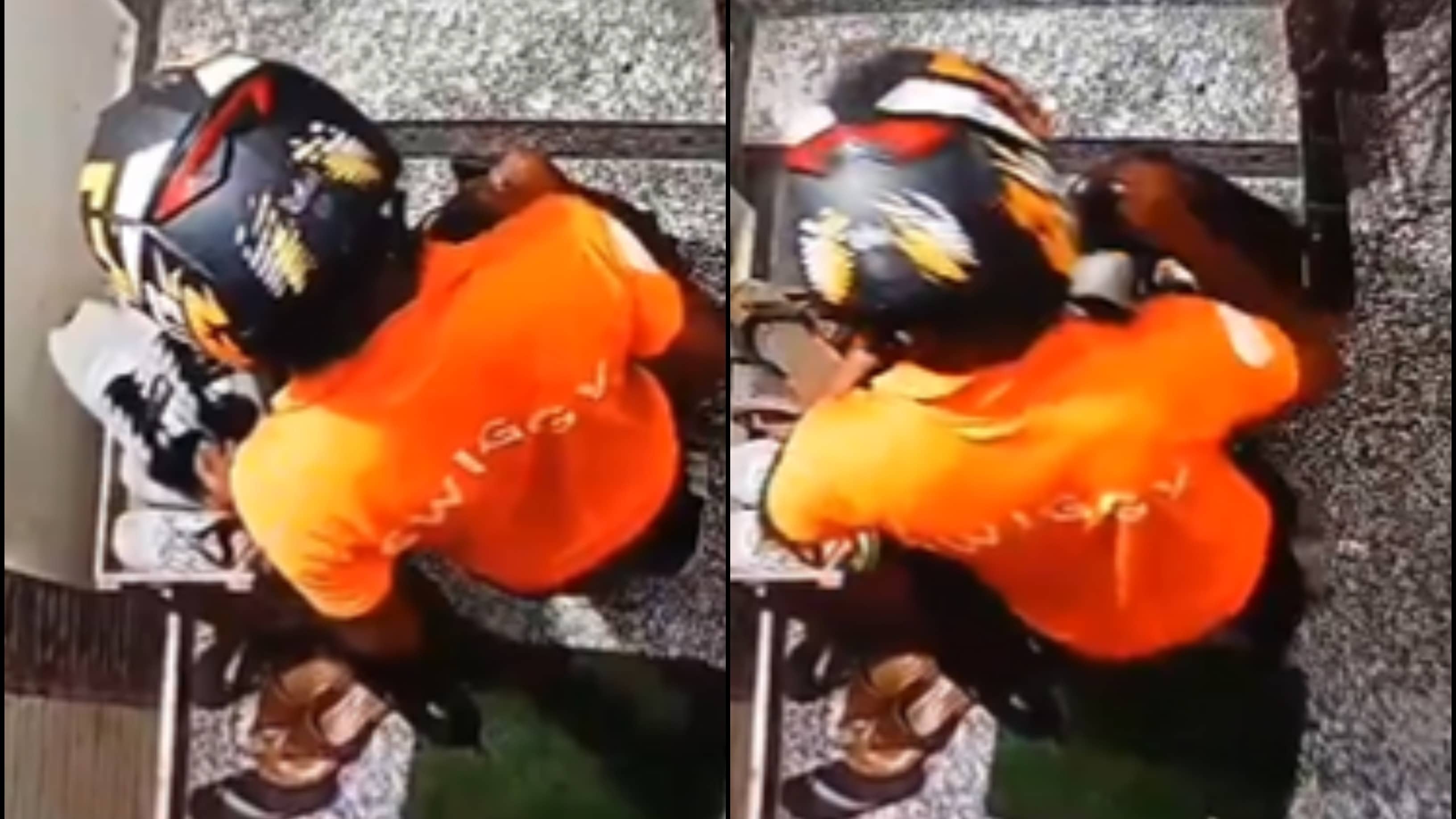 Swiggy Delivery Agent Caught Stealing Shoes in Noida; Viral CCTV ...
