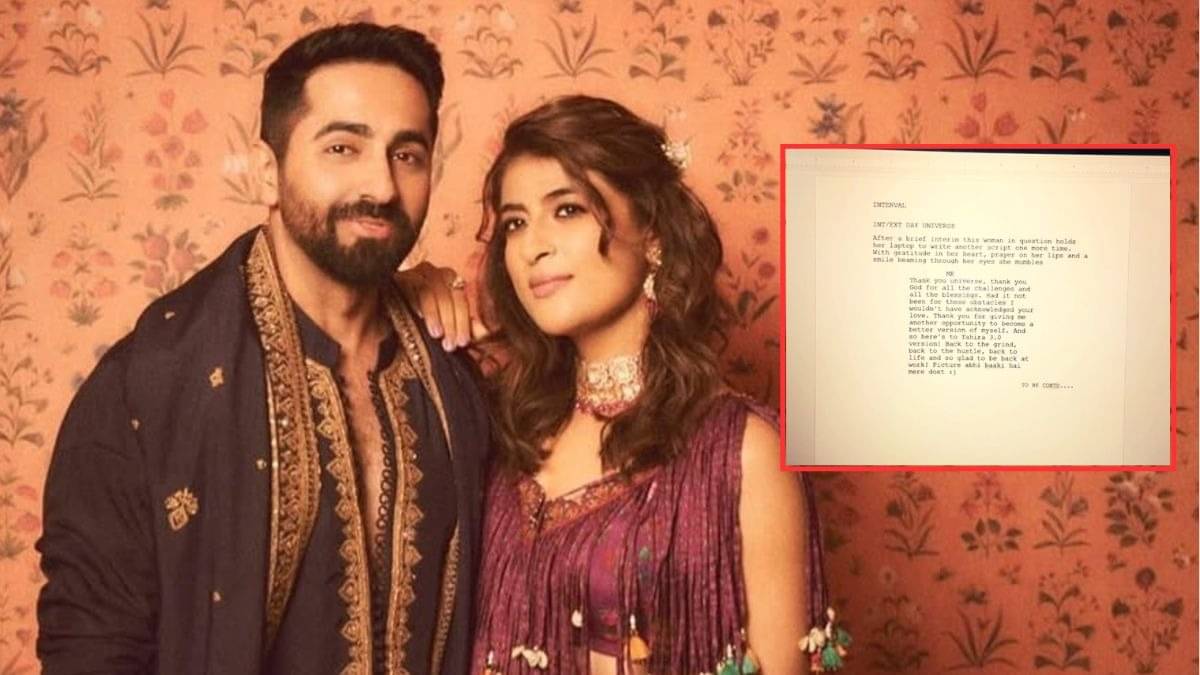 Tahira 3.0: Ayushmann Khurrana's Wife Resumes Work Amid Cancer Battle, Shares Inspiring Note ...