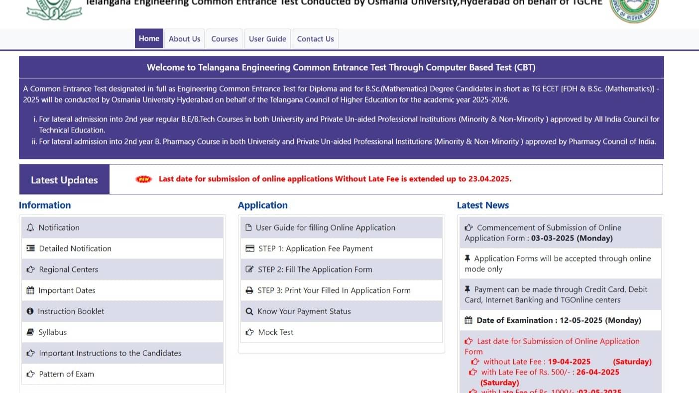 TS ECET 2025 Registration Date Extended to April 23, Here's How to ...