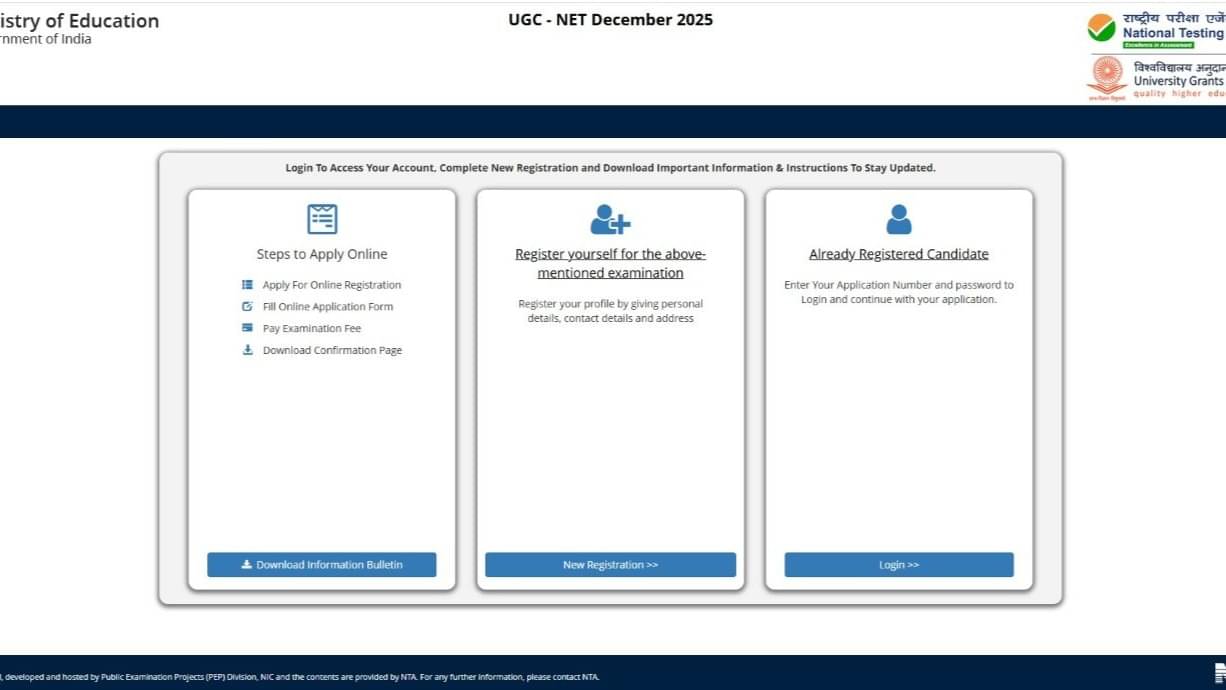 UGC NET December 2025 Registration Begins at ugcnet.nta.nic.in, Check Step-by-Step Guide to ...