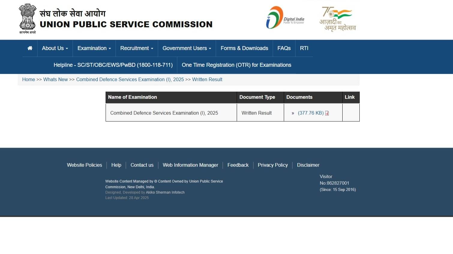 UPSC NDA Result 2025 OUT: Merit List at upsc.gov.in, Direct Link to Check | Republic World